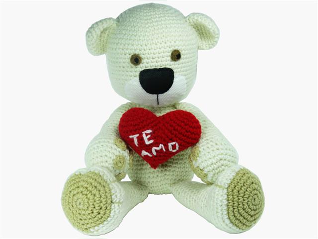 Oso de Peluche Amigurumi "TE AMO"